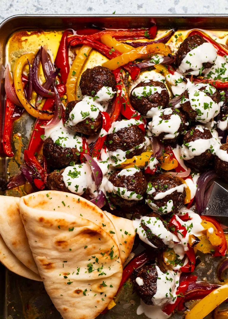 Tray bake dinner: Lamb kofta meatballs - Everyday New Recipes